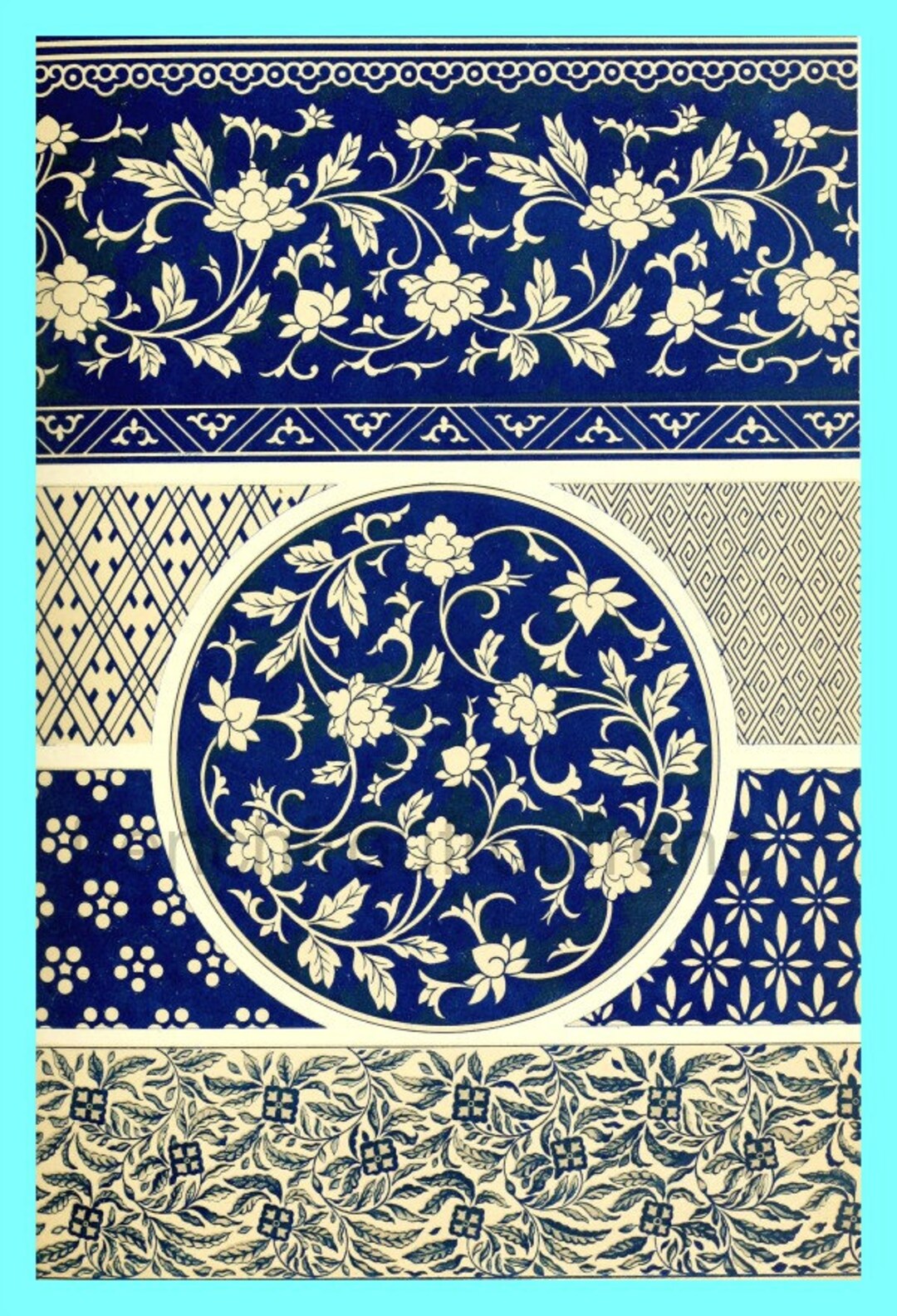 Antique Victorian Chinese Wallpaper Illustration Botanical Design ...