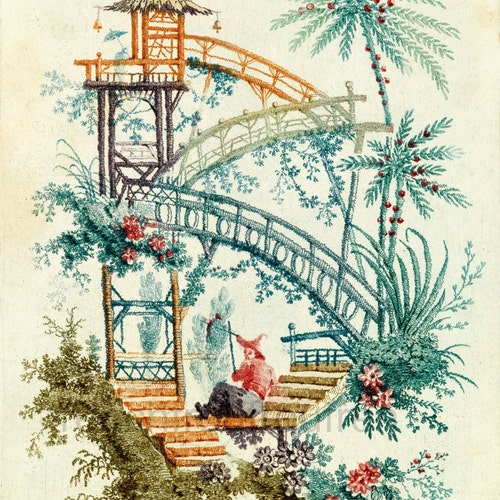Antique Chinoiserie Wallpaper Illustration Digital Download - Etsy
