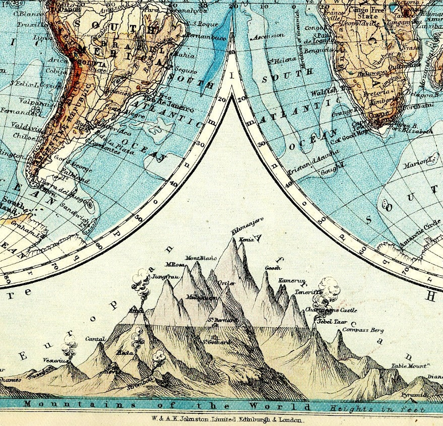 Antique Victorian Map of the World Lithograph Art Poster | Etsy