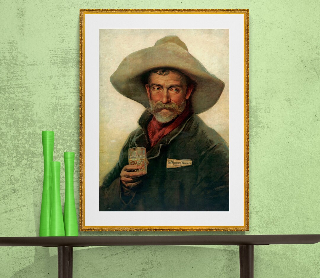 Cowboy Wild Wild West Victorian Beer Advertisement Illustration - Etsy