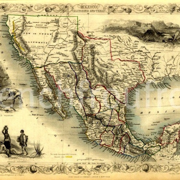 Texas Vintage Map - Etsy