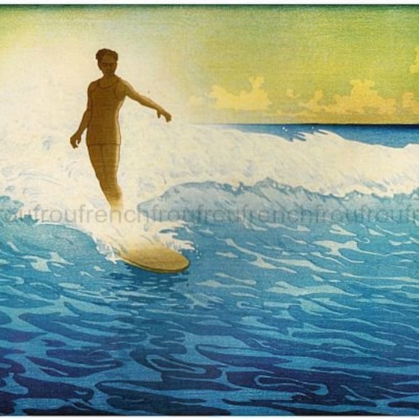 Vintage Surfer Art - Etsy