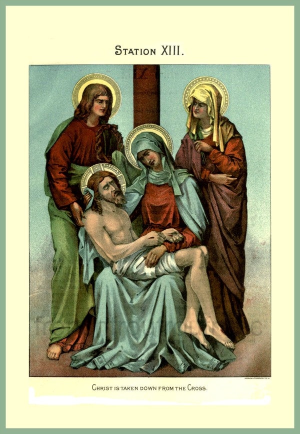 Station of the Cross Number 13, Antique Victorian Catholic Religion ...