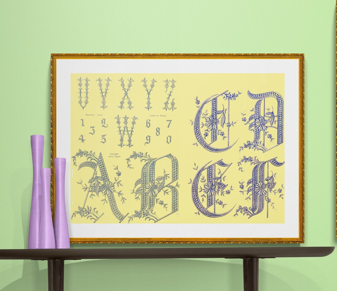Antique Monogram Letters, Hand Embroidery ,initials, Alphabet ...