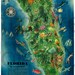 Vintage 1920 Color Map of Florida Illustration Digital Download POSTER ...