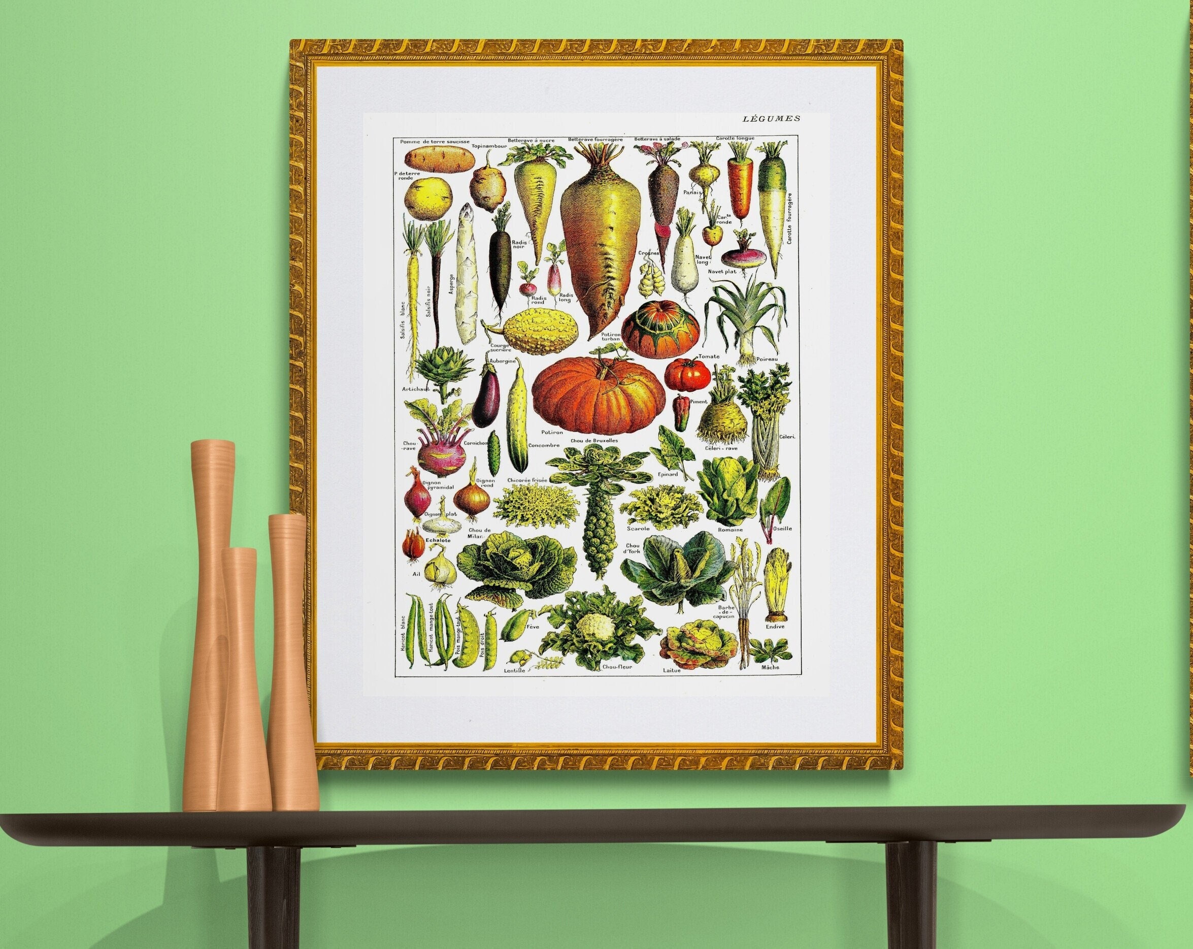 French Learning Board Vegetables Pumpkins Lettuces | Etsy