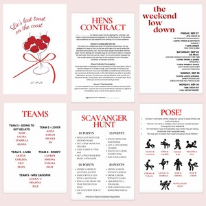 Hens Party Itinerary and Games Booklet - Etsy