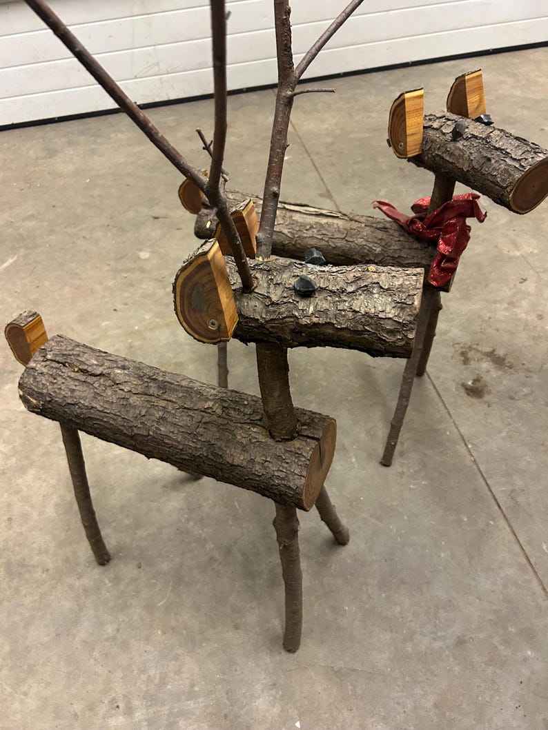 Elegant Winter Wooden Reindeer - Etsy