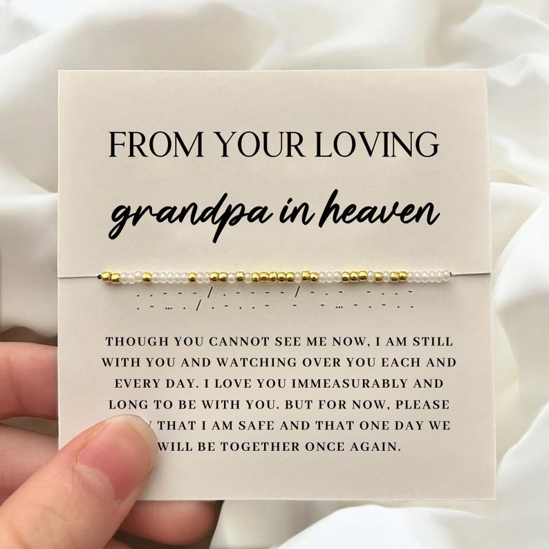 Loss of Grandpa Grandfather Memorial Gift for Granddaughter Morse Code ...