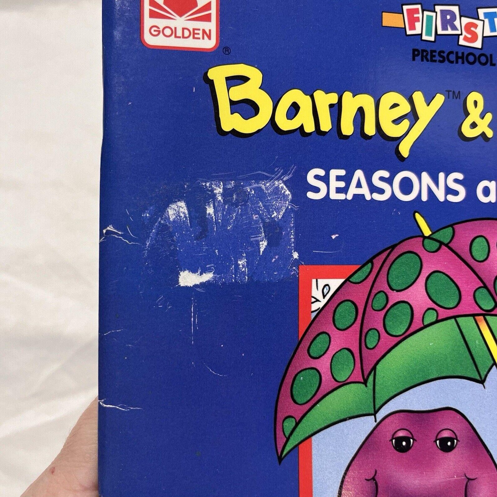 Vtg 1993 Golden Book Barney Baby Bop Seasons and Weather Coloring Book ...