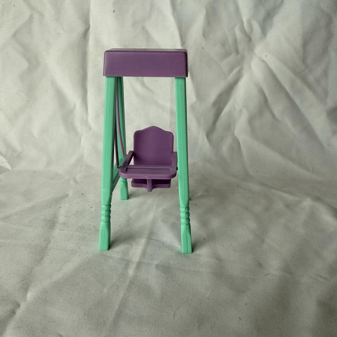 1983 Meritus Barbie Doll Swing Purple Teal Dollhouse Furniture ...