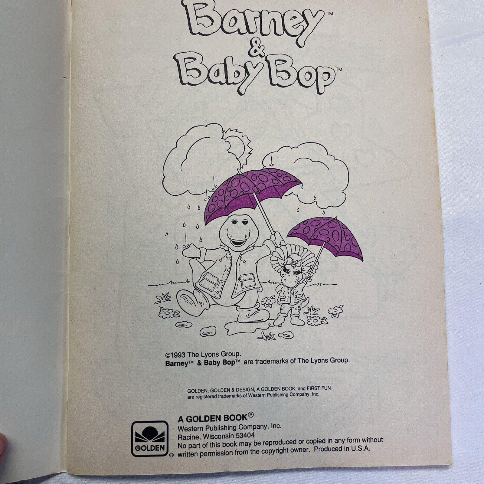 Vtg 1993 Golden Book Barney Baby Bop Seasons and Weather Coloring Book ...