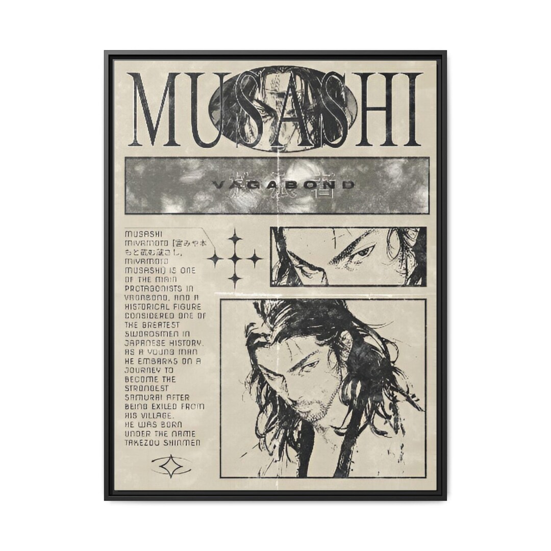 Canvas Wall Art, Japanese Warrior Musashi Vagavond Print, Home Decor ...