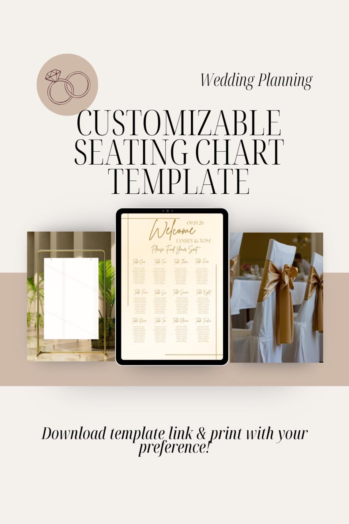Large Wedding Seating Chart Sign Template - Etsy