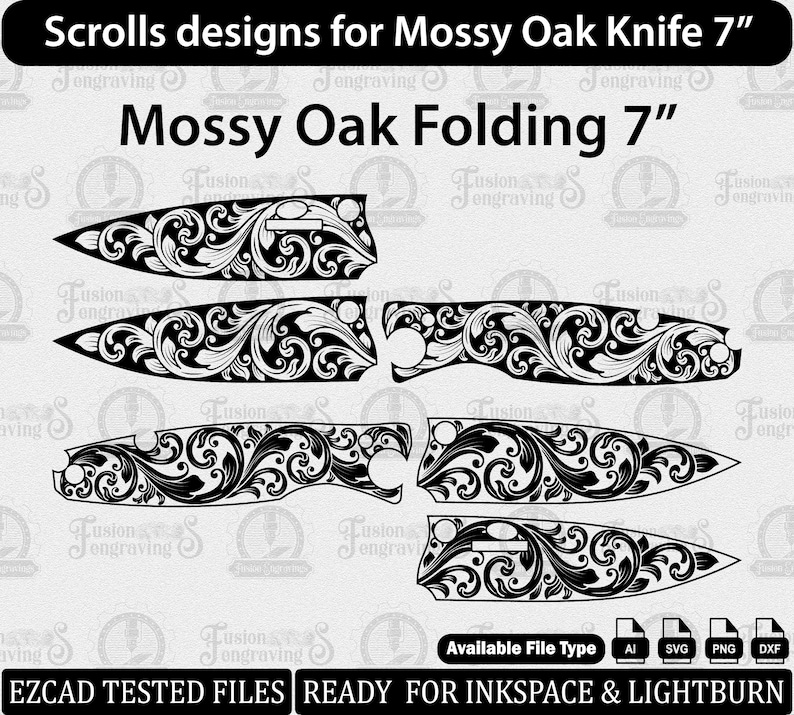 Mossy Oak Folding Knife Scroll Design SVG (digital Download). - Etsy