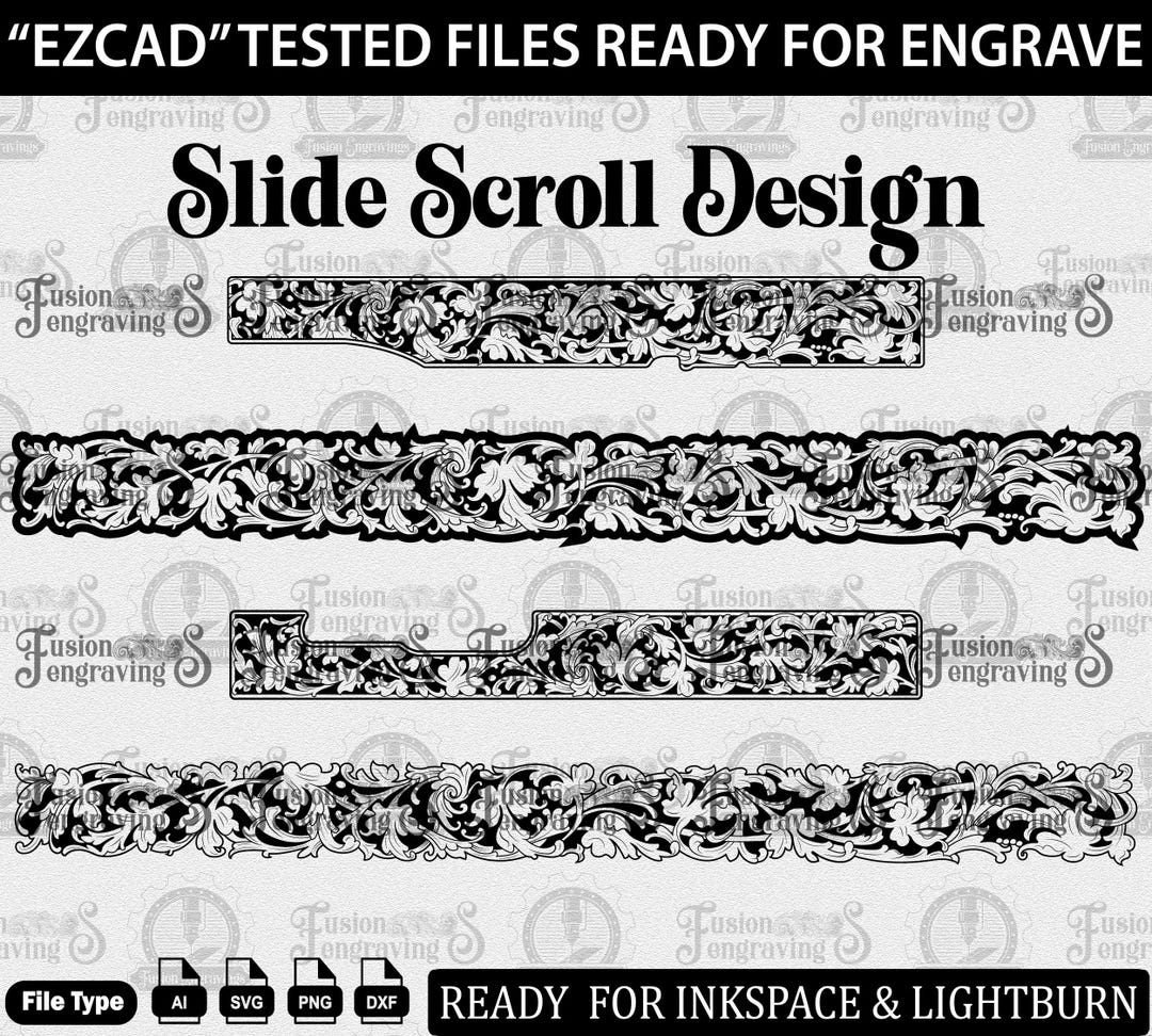 Scroll Design SVG, Slide Scroll SVG, Laser Engraving Scroll, Custom Scroll SVG, Ezcad File ...