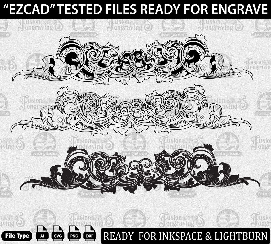 Scroll Design SVG,N Laser Engraving and Printing, Floral Scroll, T-shirt Design, Custom Slide ...