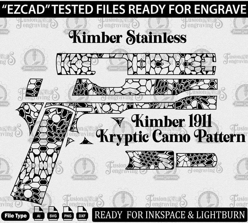 Kimber Stainless Kryptic Design SVG, Kryptic Pattern 1911 Kimber ...
