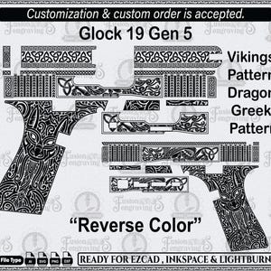 Glock 19 Gen 5 Laser Engraved Design SVG. Viking Knotwork Pattern ...