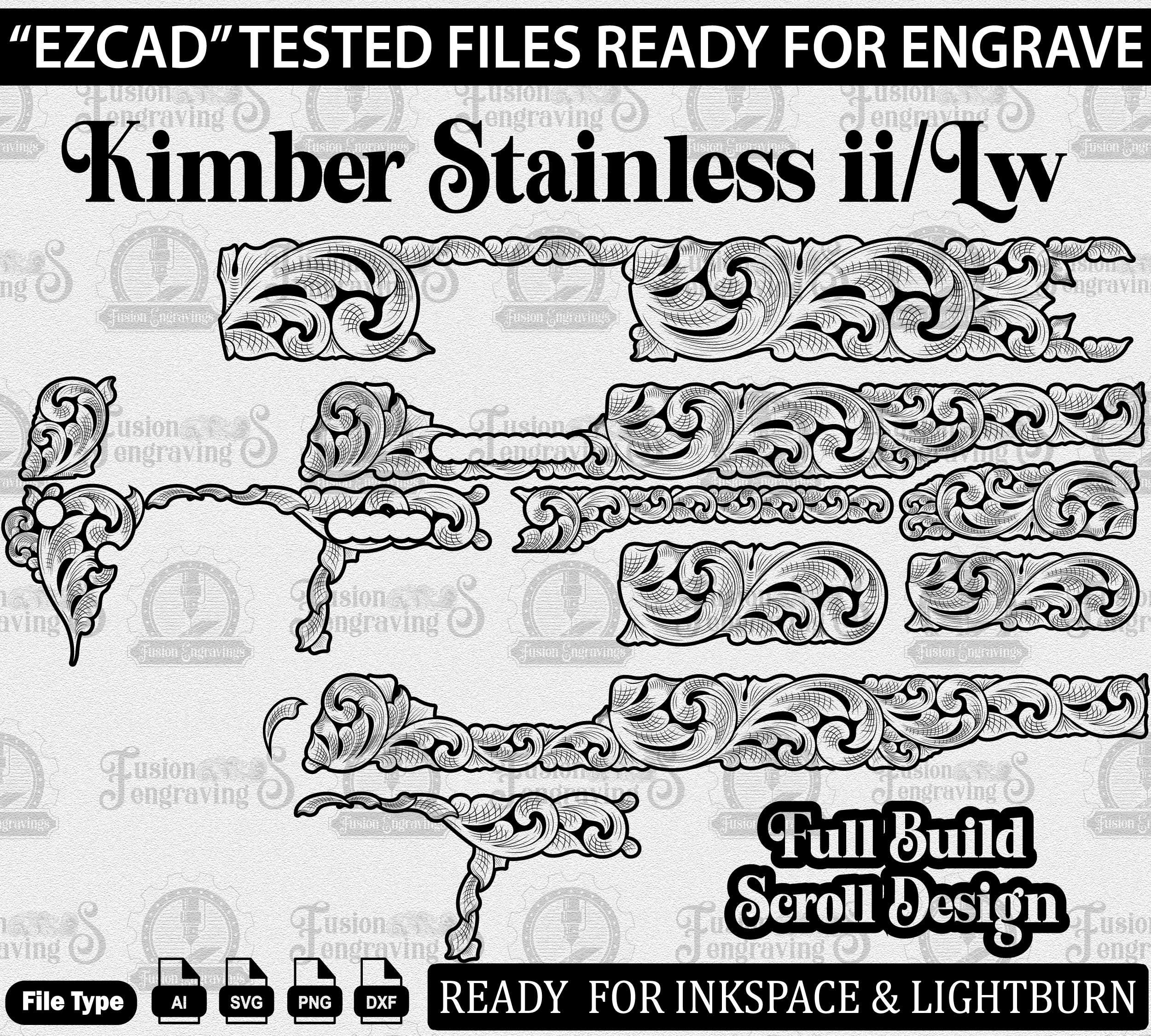 Kimber Stainless Scroll Design SVG, 1911 Kimber Stainless 2/LW 5 ...