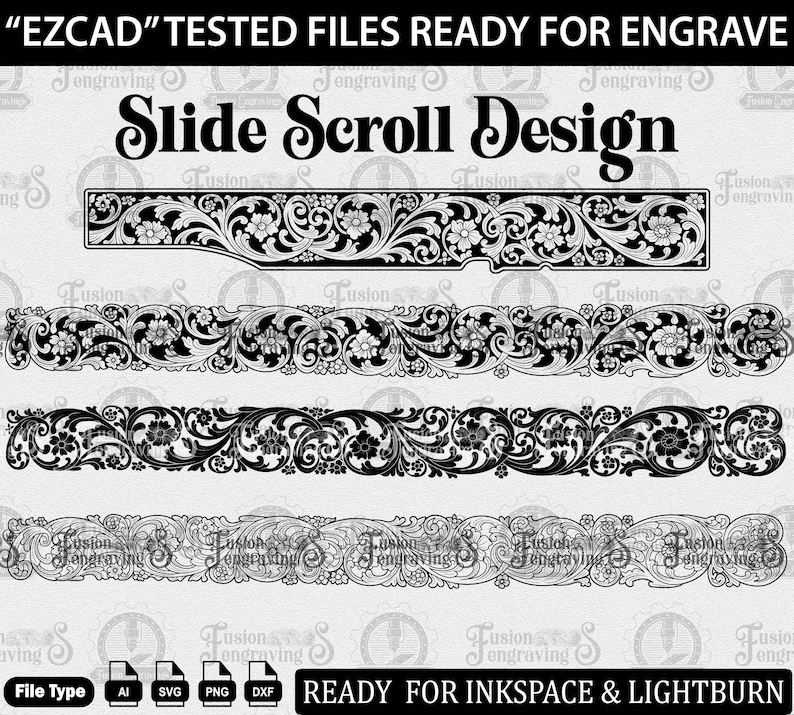 Scroll Design SVG, Slide Scroll SVG, Laser Engraving Scroll, Custom Scroll SVG, Ezcad File ...