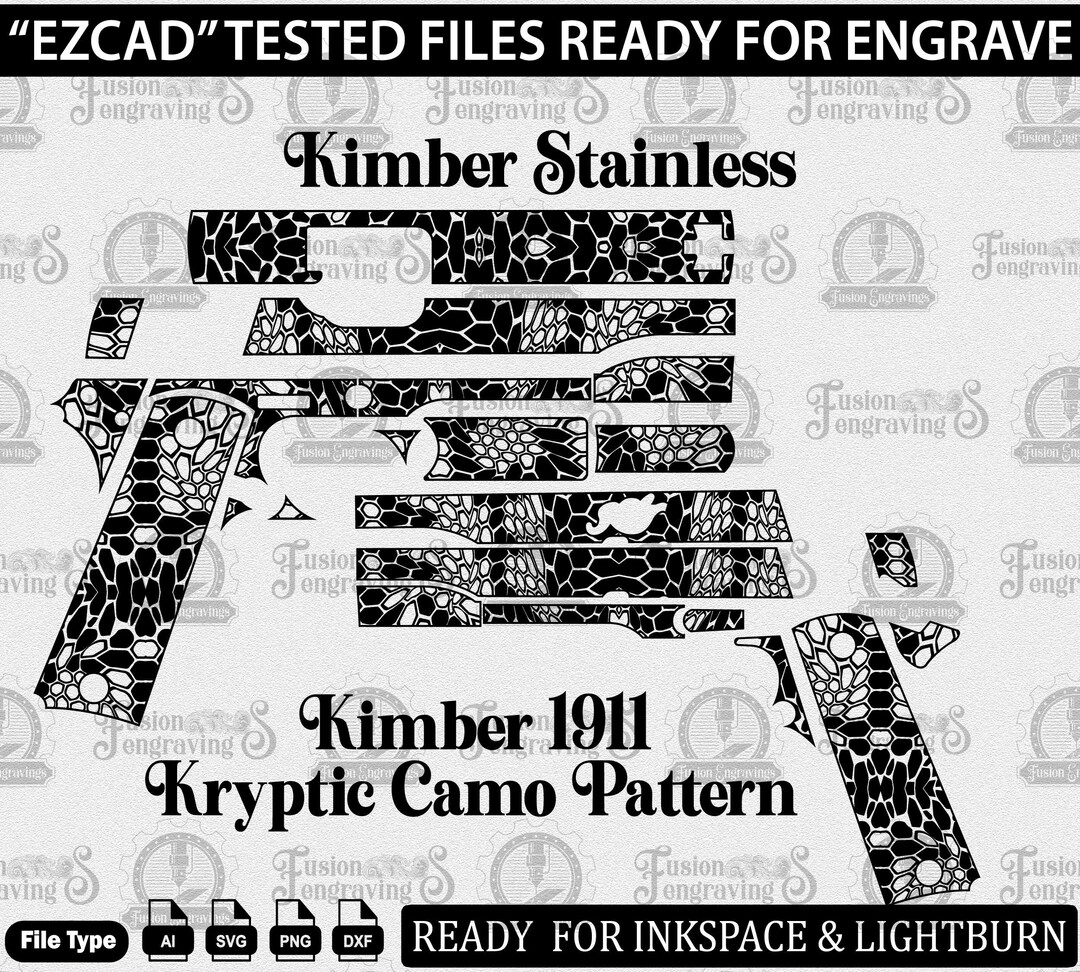 Kimber Stainless Kryptic Design SVG, Kryptic Pattern 1911 Kimber ...