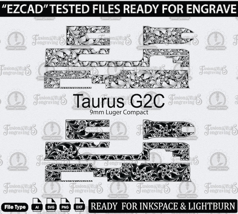 Taurus G2c Scroll Design Svg Laser Files Etsy