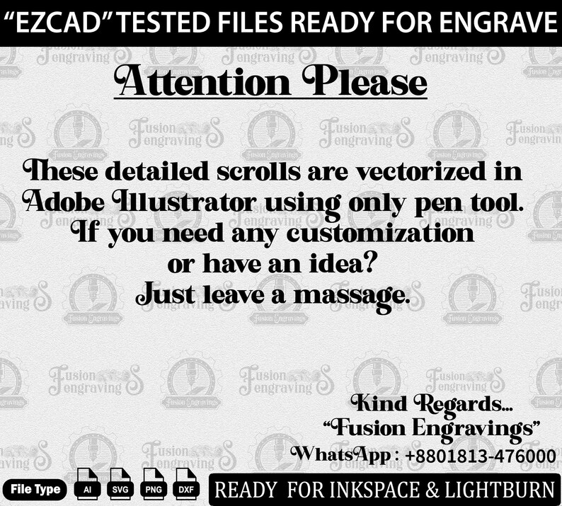 Slide Scroll Design SVG: Laser Engraving File for Ezcad. - Etsy
