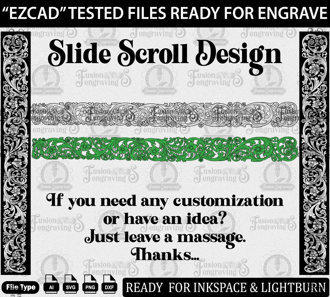 Slide Scroll Design SVG: Laser Engraving File for Ezcad. - Etsy