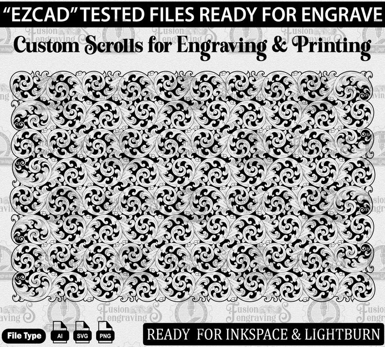 Custom Scroll Design SVG for Laser Engraving (digital Download) - Etsy