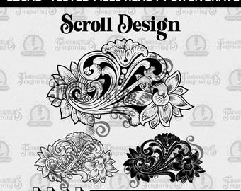 Custom Scroll Design SVG for Laser Engraving and Printing, Floral Scroll, SVG Scroll, Scroll SVG ...