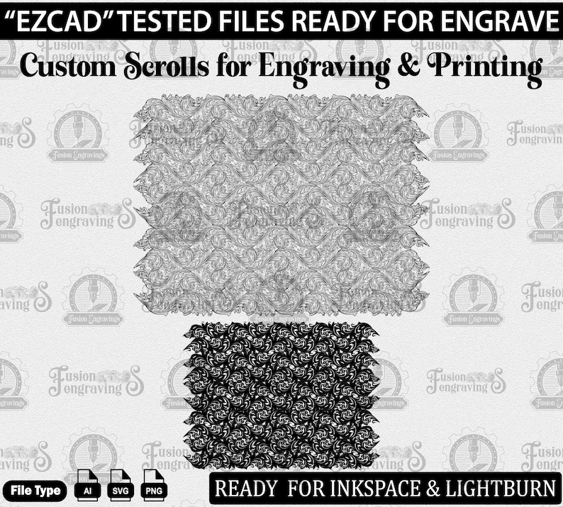 Custom Scroll Design SVG: Laser Engraving Pattern (digital Download ...