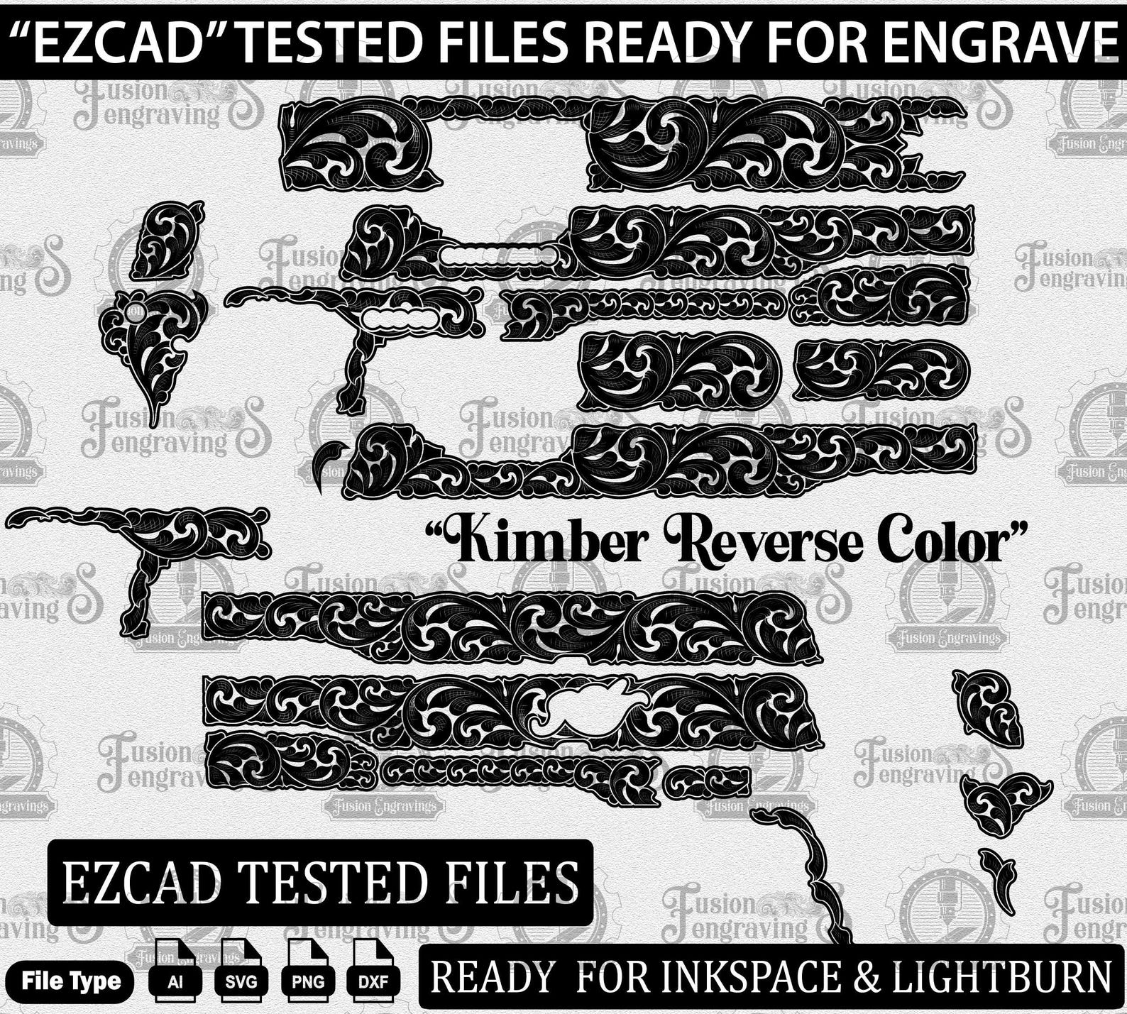 Kimber Stainless Scroll Design SVG, 1911 Kimber Stainless 2/LW 5 ...