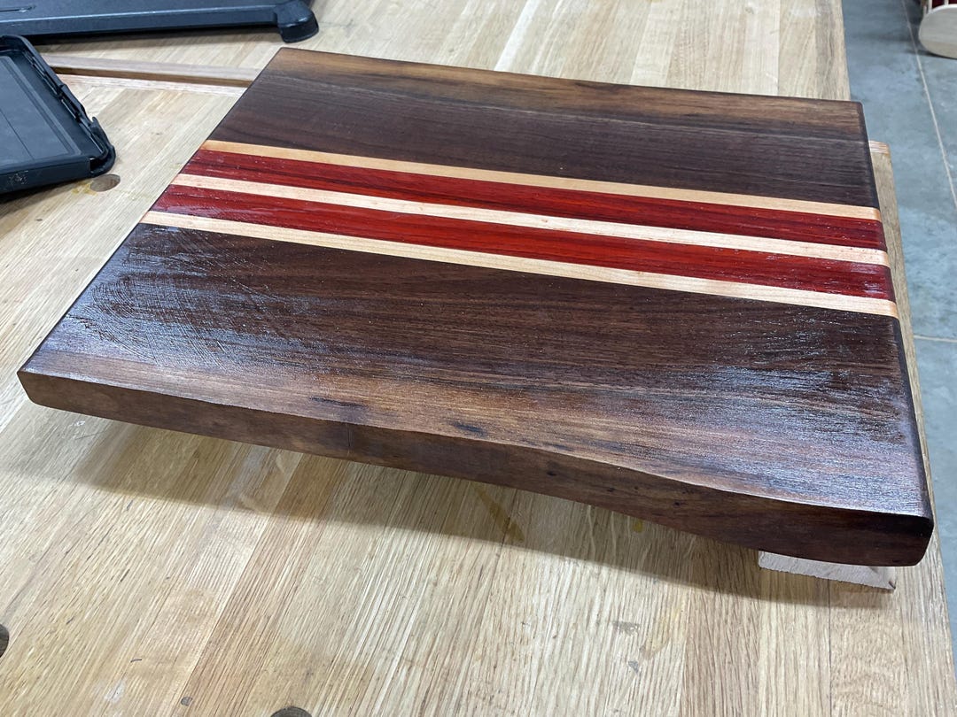 Fancy Striped Live Edge Cutting Board - Etsy