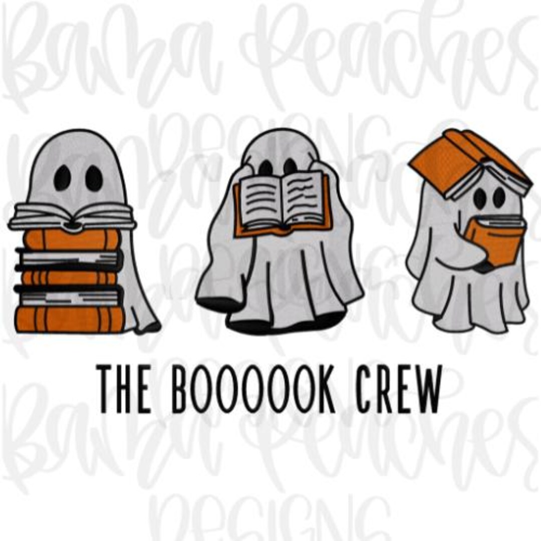 The Boooook Crew Embroidery Download, Halloween Ghost Crew, Social Book ...