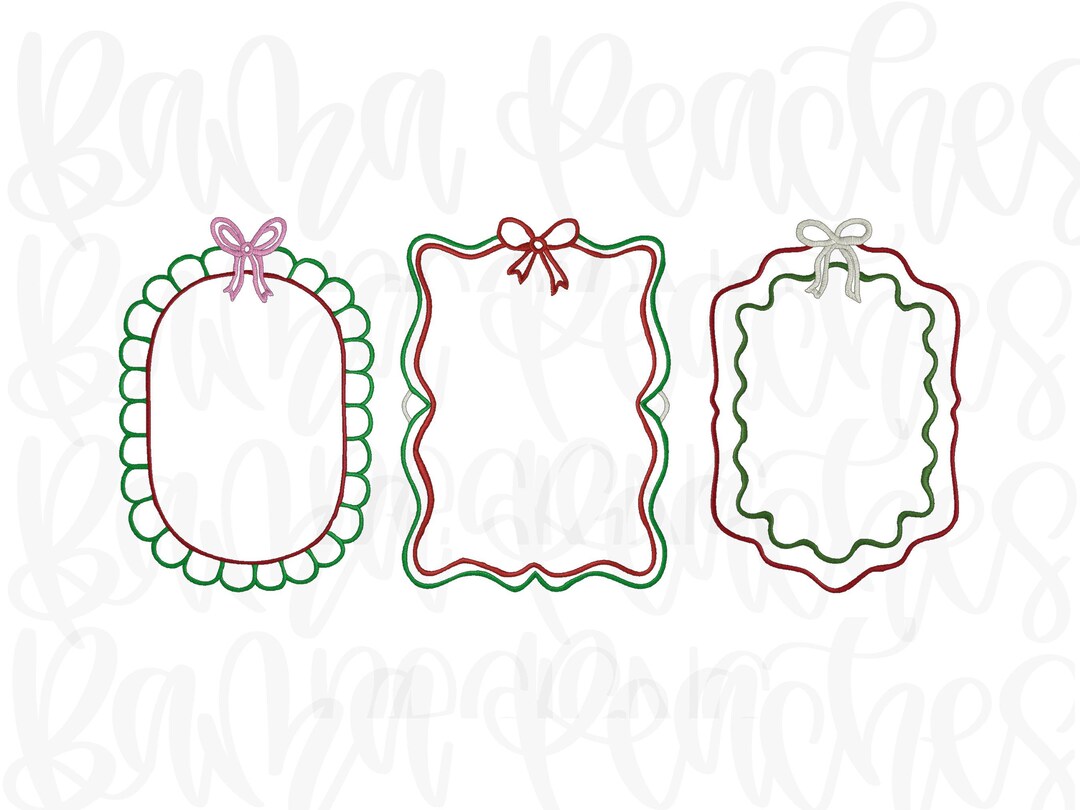 Bow Frames Embroidery Download, Cutesy Bow Embroidery, Monogram ...