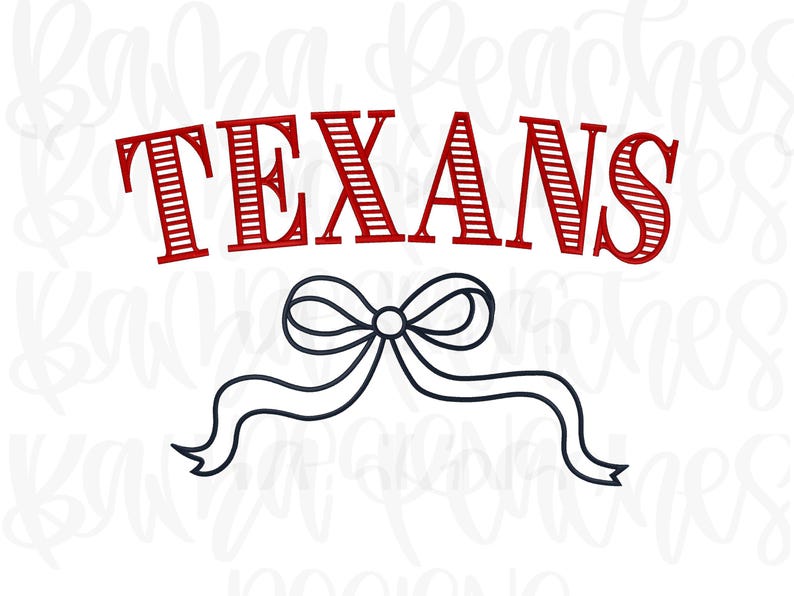 TEXANS Bow Embroidery Download - Etsy