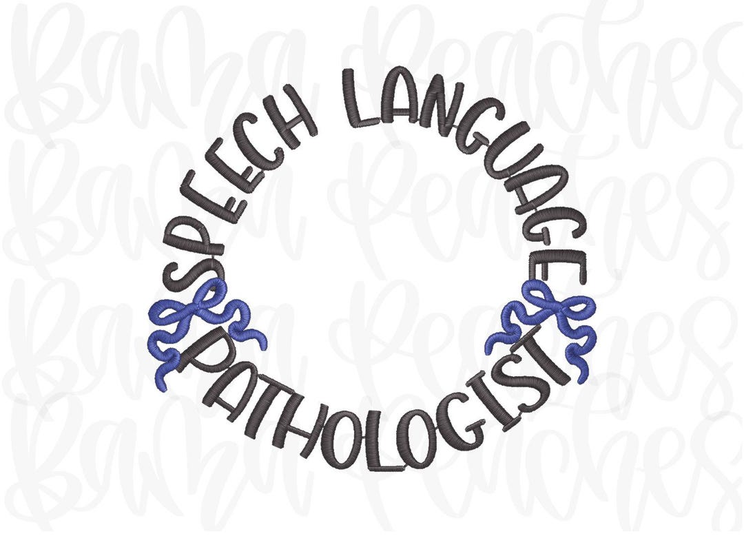 Speech Pathologist Monogram, Machine Embroidery - Etsy