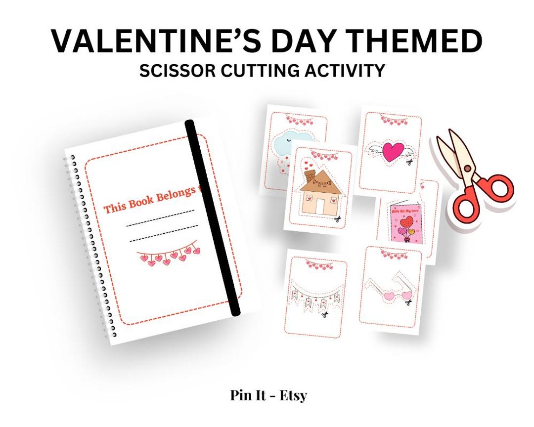 Valentine's Day Scissor Skills Workbook for Kids – Fun & Educational ...