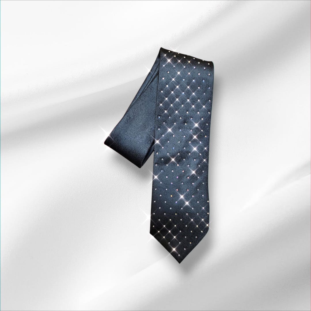 Korean Men's Tie With Crystal Rhinestones. Handmade and Sparkling. - Etsy