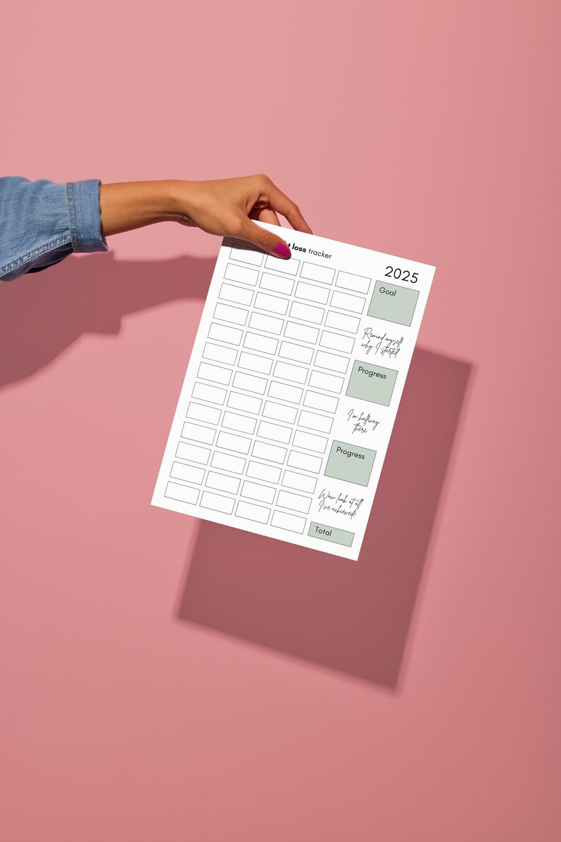 Printable A4 Weight Loss Tracker 52 Box Digital Download Goal Setting ...
