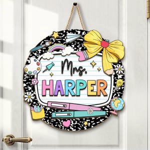 Custom Teacher Door Hanger, Teacher Appreciation Gifts, Classroom Decor ...