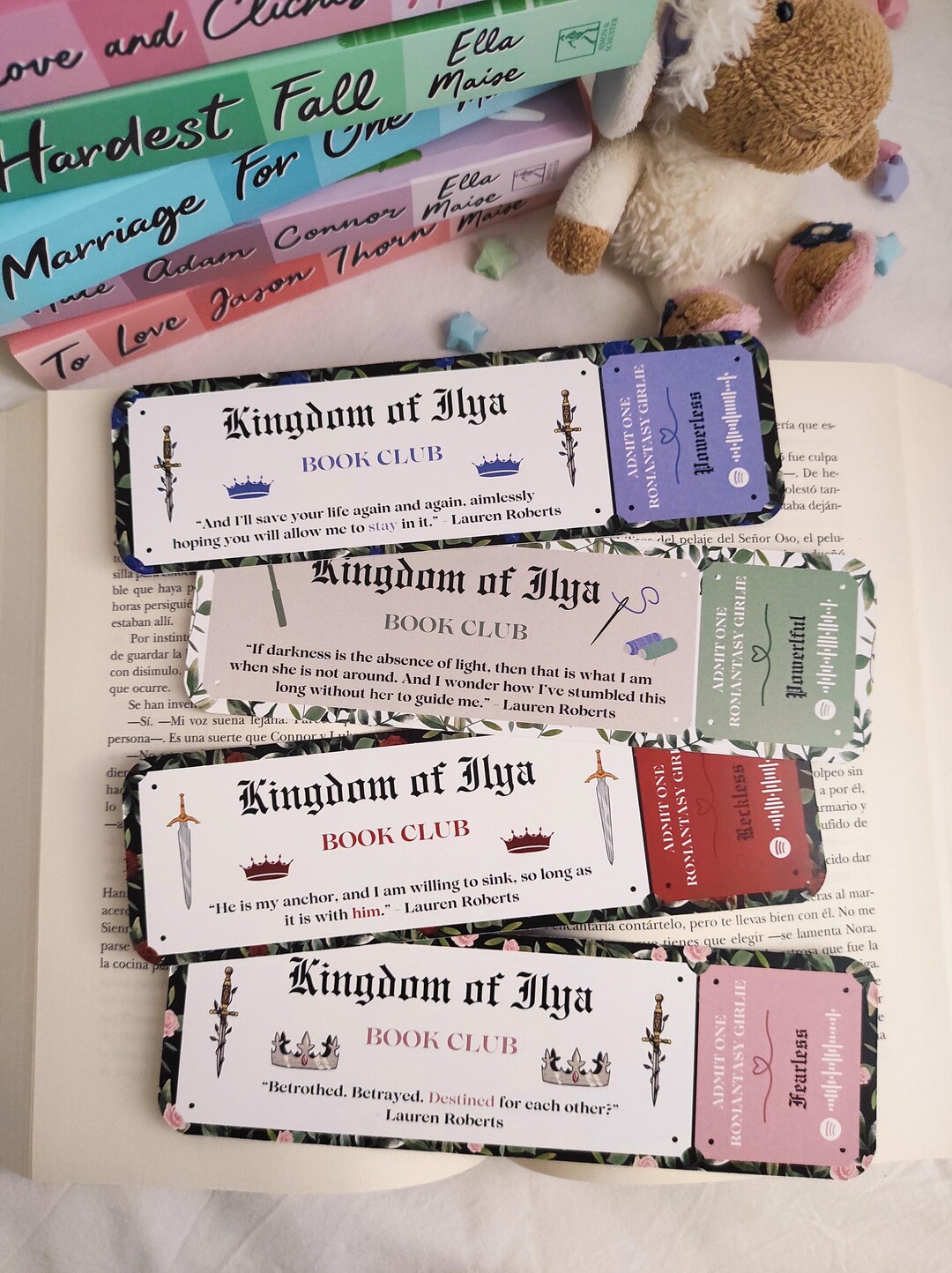 Powerless Trilogy Bookmark Lauren Roberts Bookmarks Aesthetic Bookmark ...