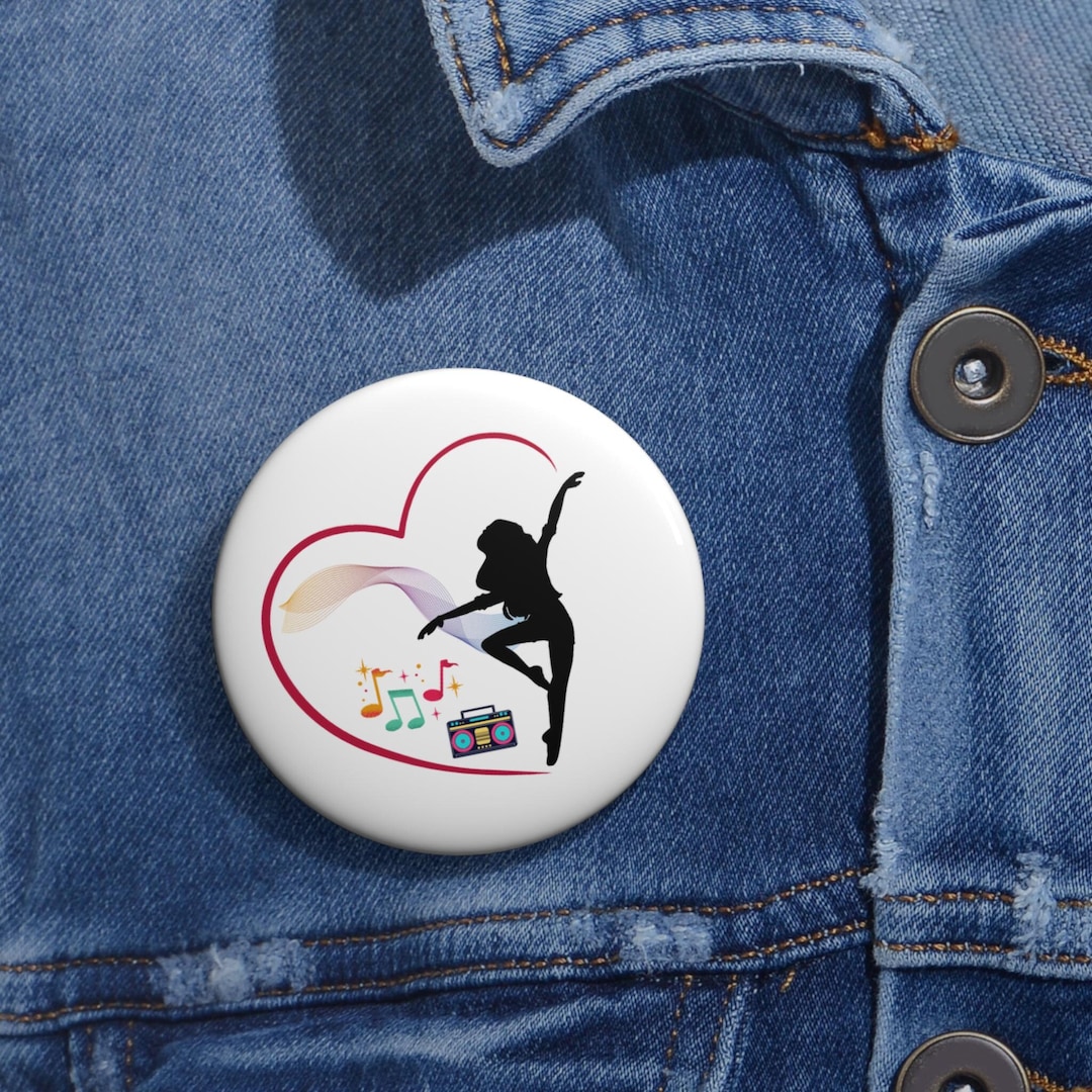 Dancer Pin Buttons, Dance Heart, Ballet Lover Gift, Customized Pinback ...