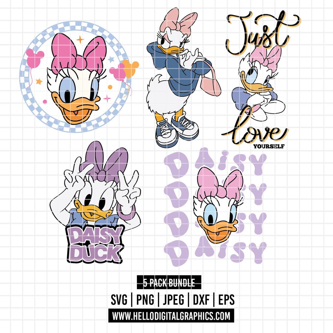 2172 - Daisy Duck Pack Bundle Full Color Dtf Svg, Eps, Png, Dxf, Jpeg ...