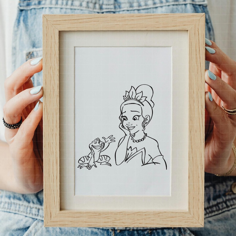3541 - the Princess and the Frog Pack Bundle Line Art Svg, Eps, Png ...