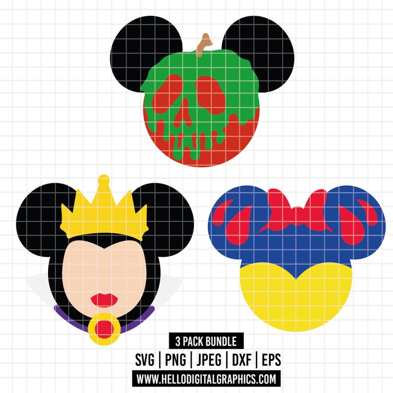 2349 - Snow White Icons Dtf Pack Bundle Full Color Svg, Eps, Png, Dxf ...