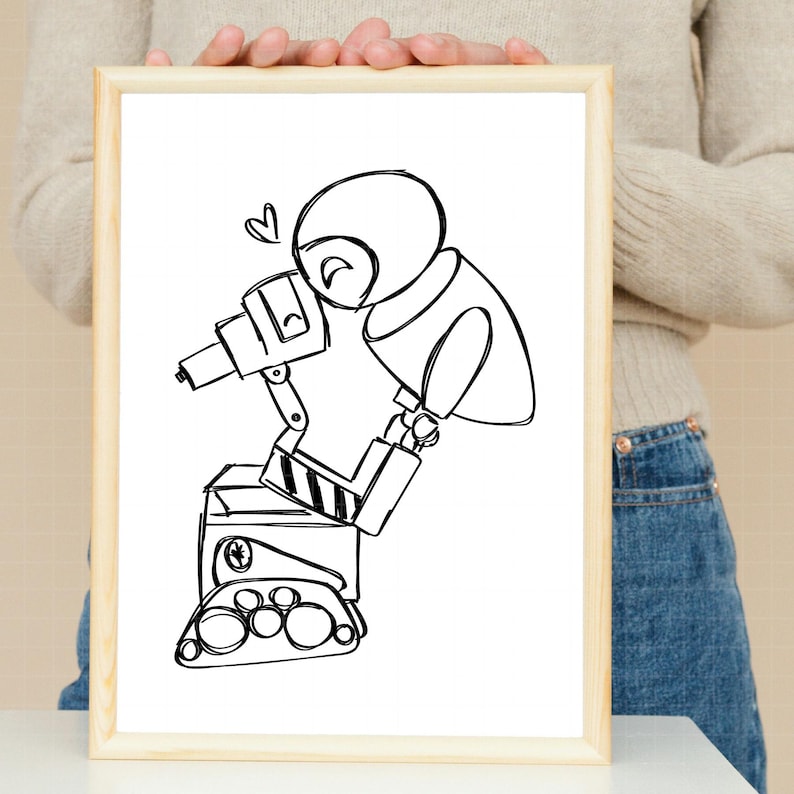 3729 - Wall-e Line Art Pack Bundle Svg, Eps, Png, Dxf, Jpeg (wall-e ...