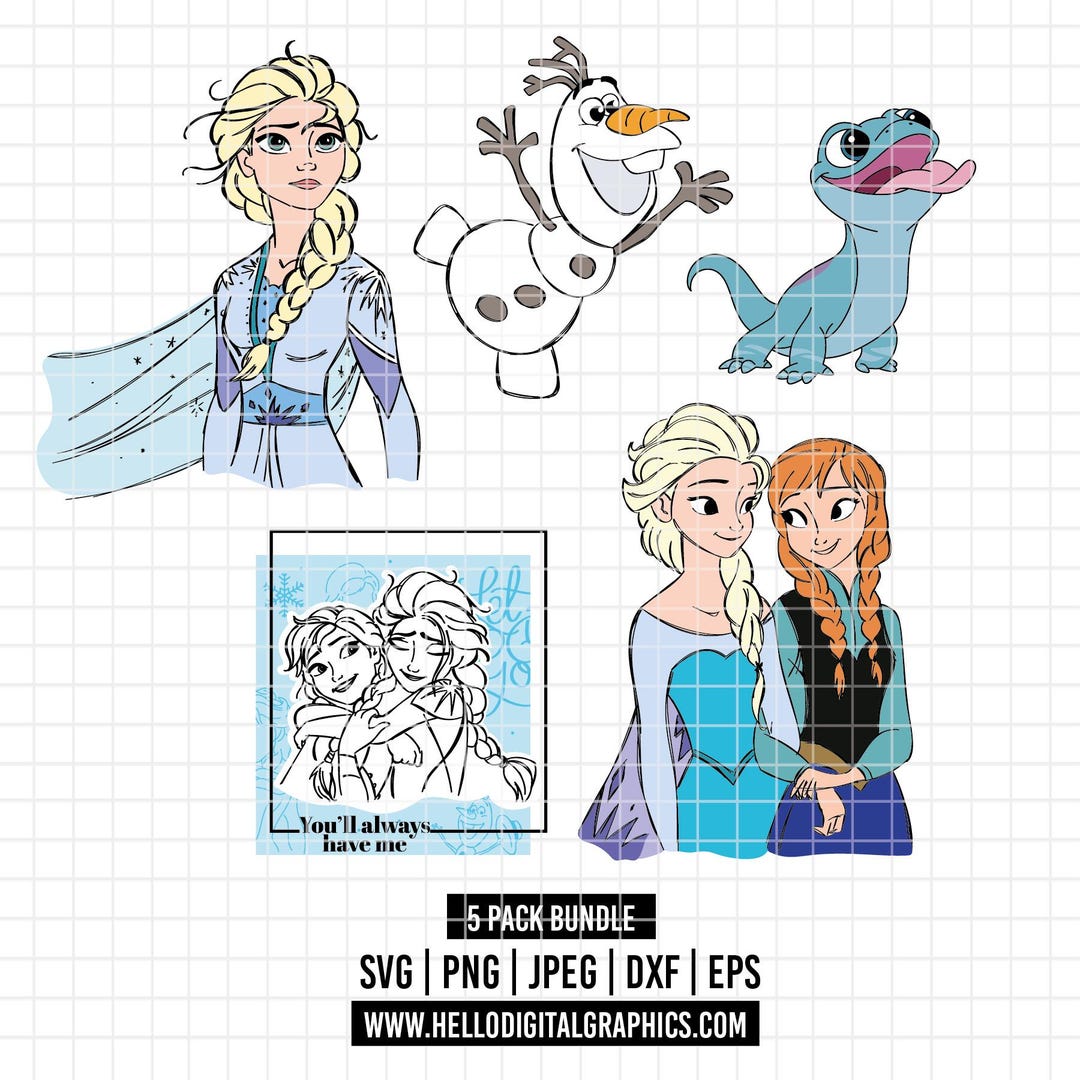 3621 - Frozen Full Color Dtf Pack Bundle Svg, Eps, Png, Dxf, Jpeg ...