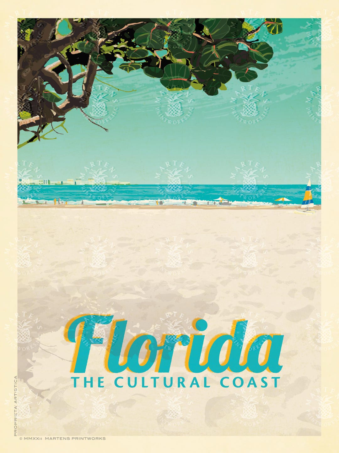 Florida Vintage Style Travel Poster| Florida Art, Florida Travel Poster ...